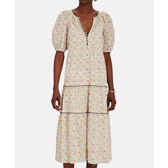 THE GREAT. | Dresses | The Great Floral Midi The Ravine Cotton Dress ...